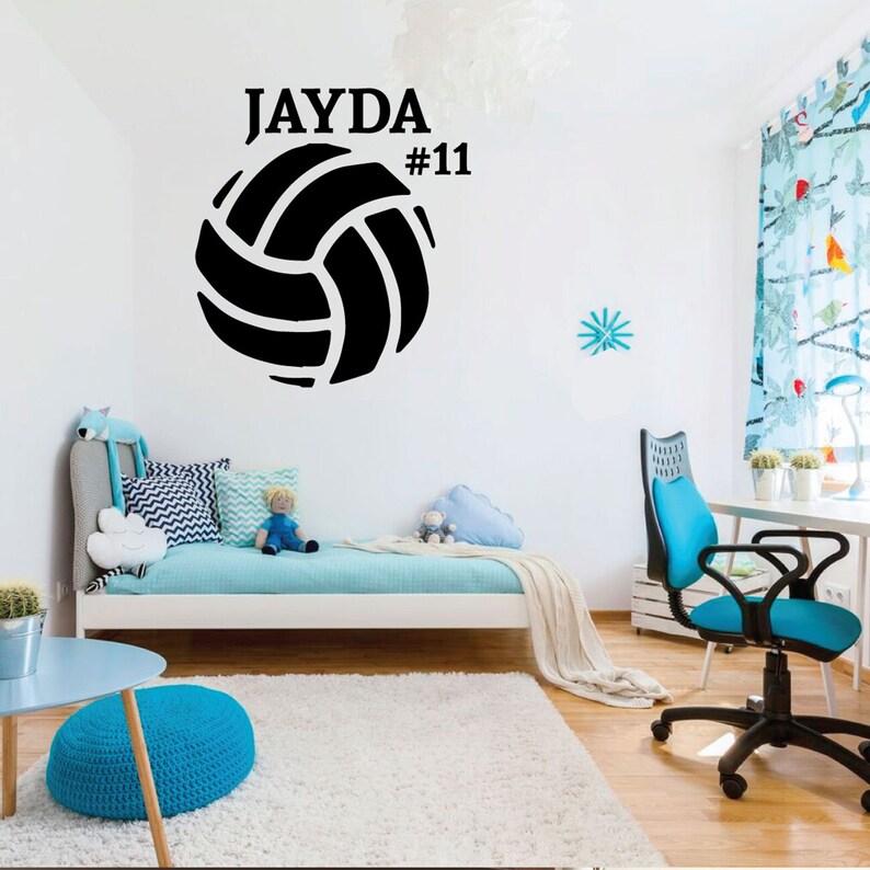 Personalized Volleyball Wall Decal, Sports Theme Decor - Etsy