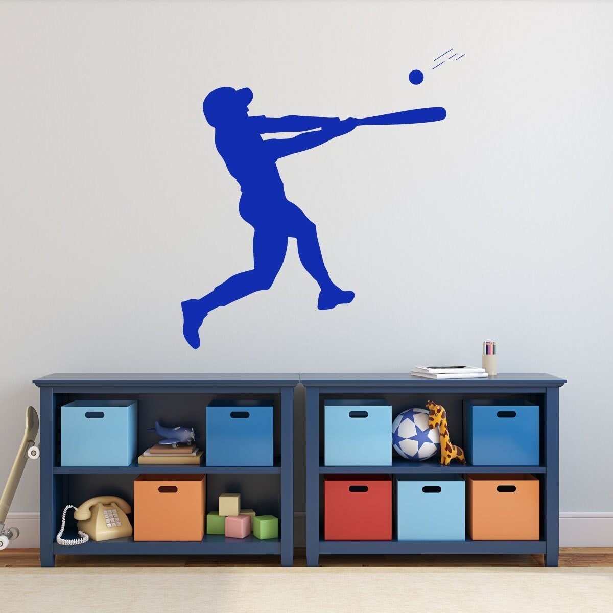 Baseball Player Wall Decal Batting Boys' Room Vinyl Wall | Etsy