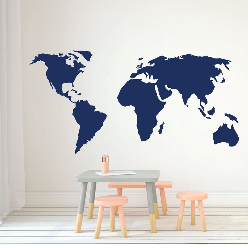 World Map Wall Art Classroom Decorations Homeschool Wall - Etsy