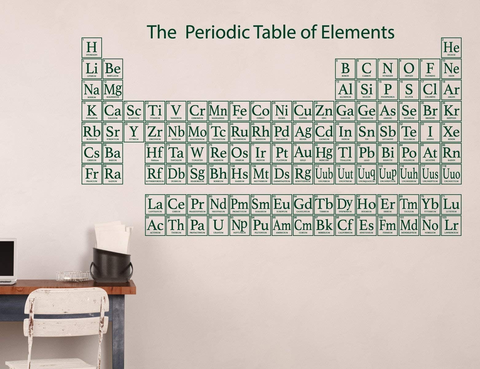 Large Periodic Table of Elements Chart Vinyl Decor Wall | Etsy