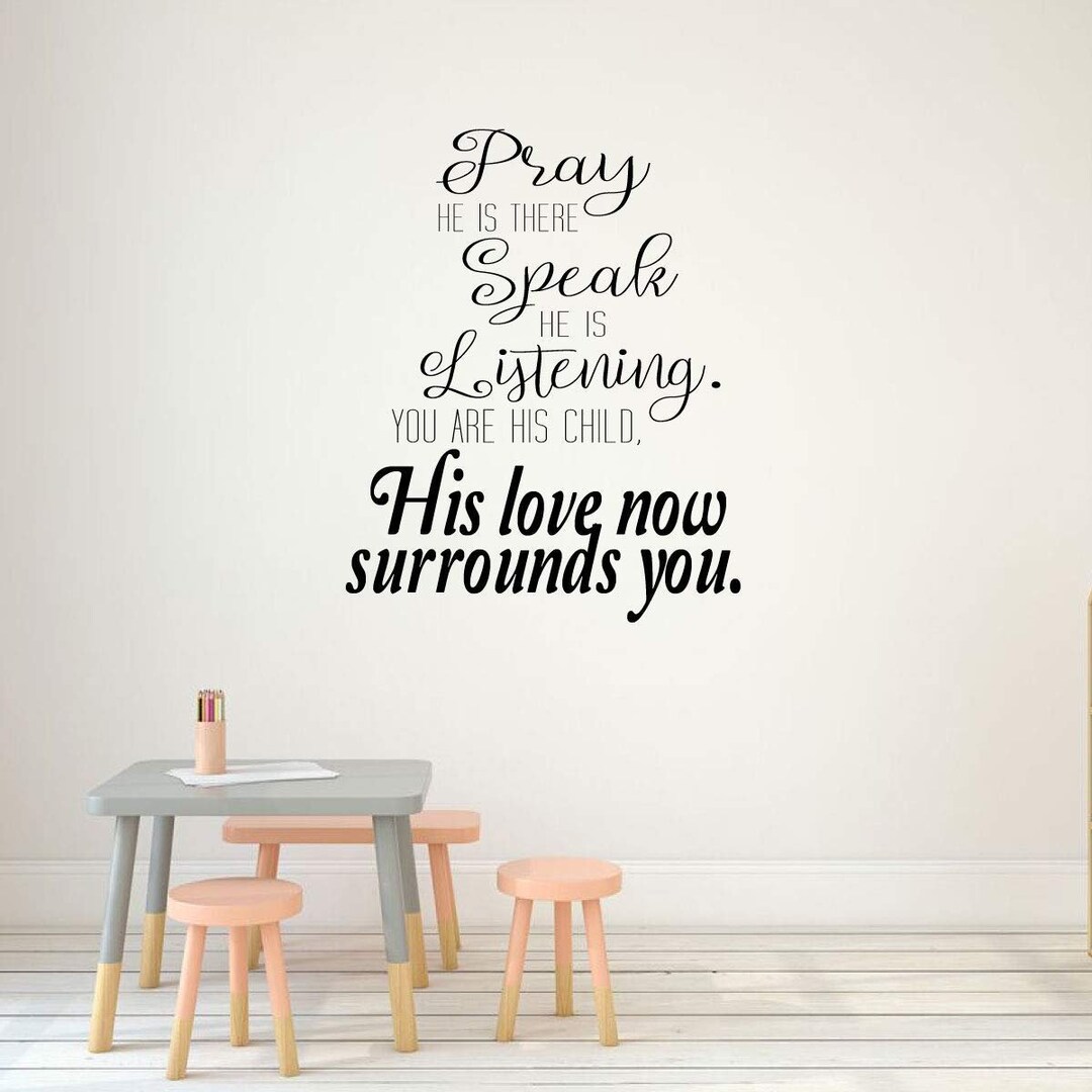 A Child's Prayer Wall Decal - Christian Vinyl Decoration for Home ...