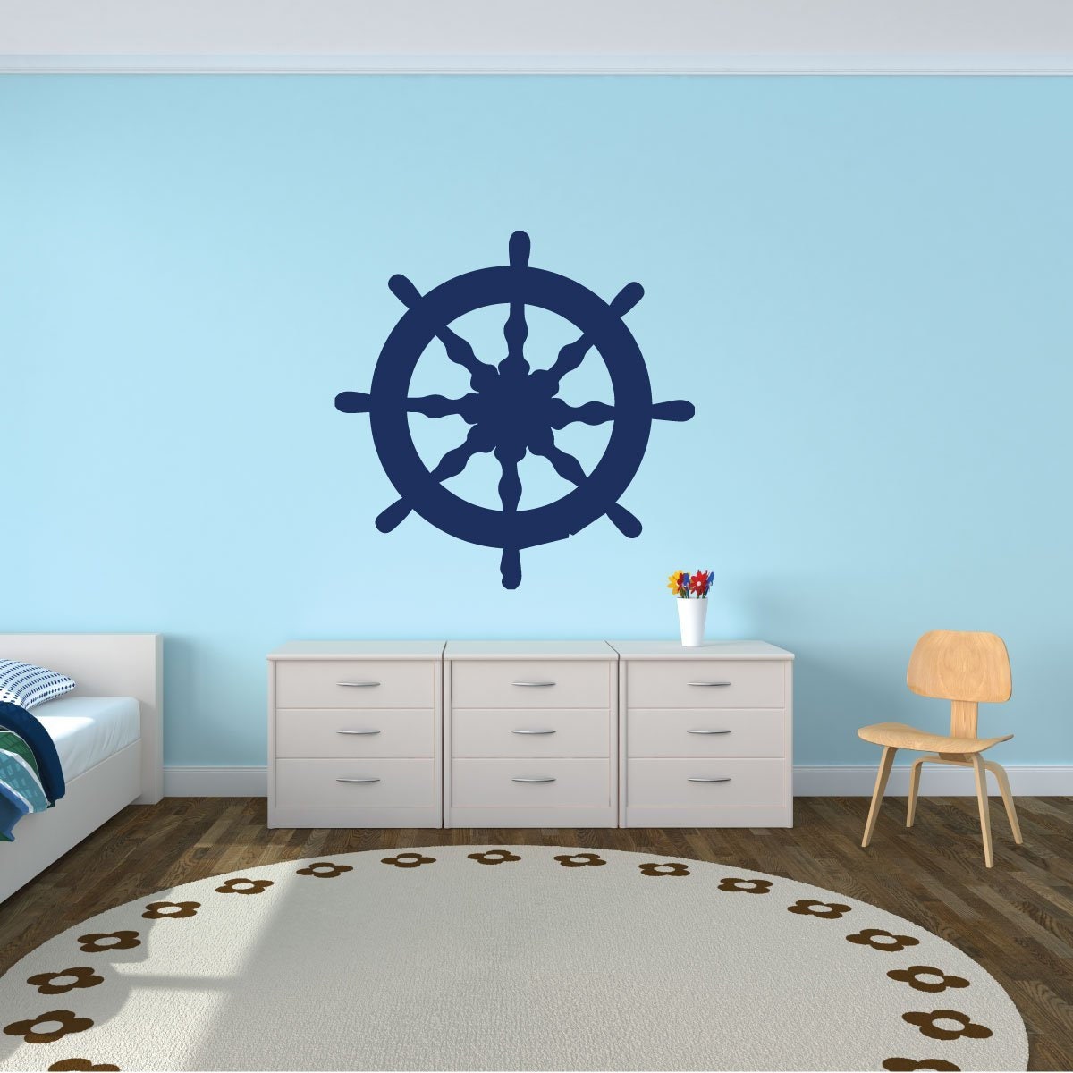 Wooden Ship Wheel Wall Decal Personalized Steering Wheel for - Etsy