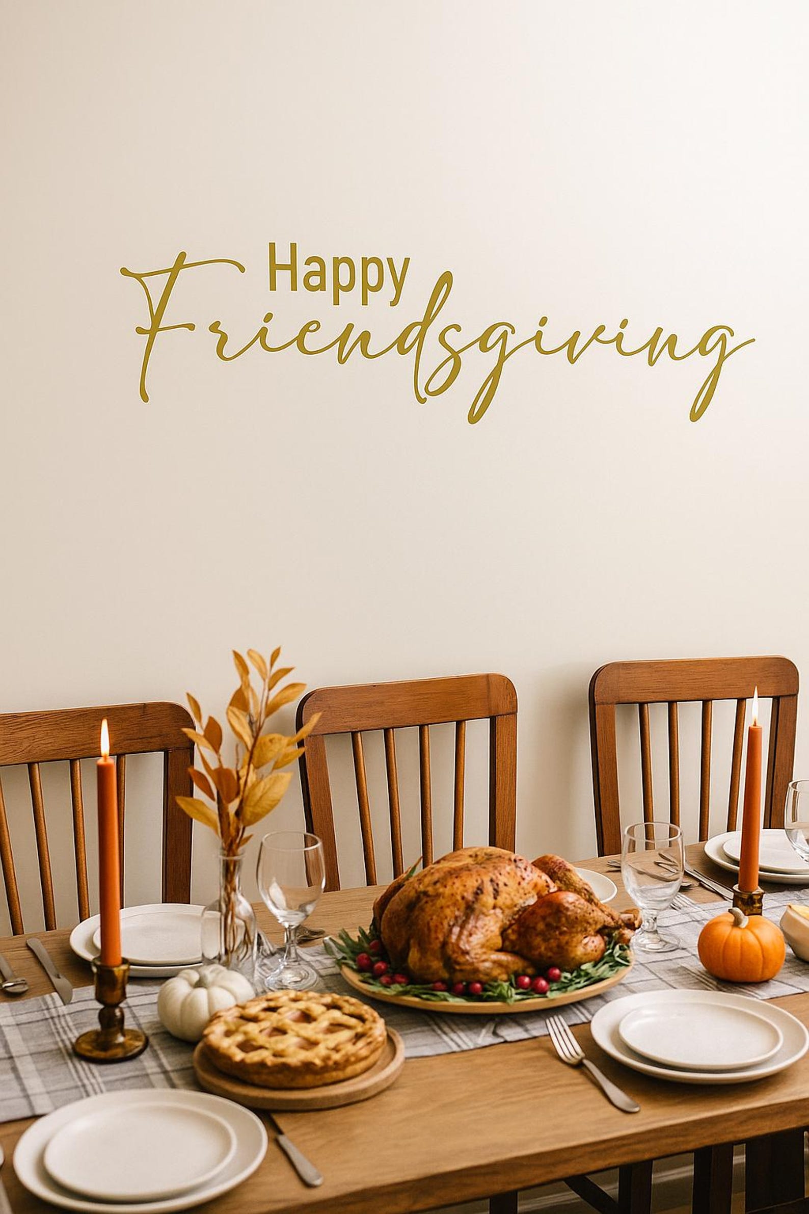 Happy Friendsgiving Wall Sticker | Removable Decor | Friendsgiving ...