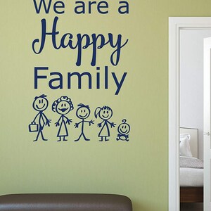 Family Wall Decals - We Are a Happy Family - Song Lyric Wall Art ...