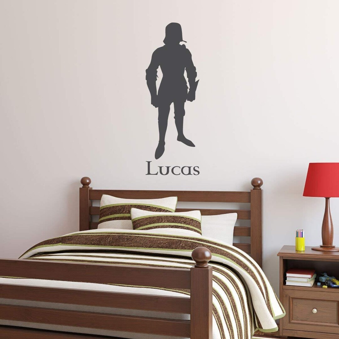 Customized Name Medieval Knight Wall or Window Vinyl Decal for Boy's or ...