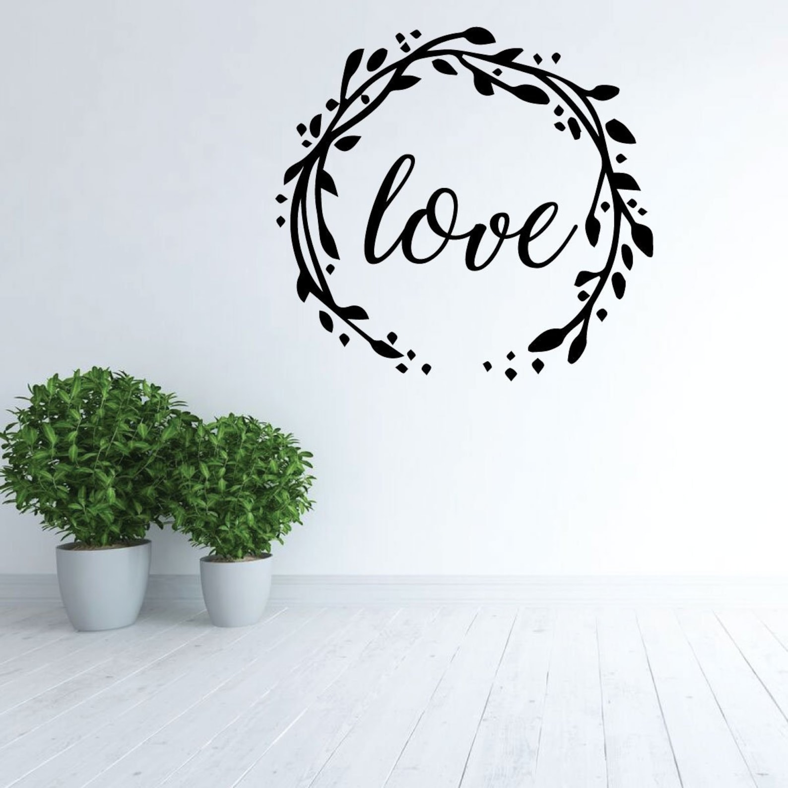 Love Wall Decal Wreath Vinyl Decor for Bedroom Home Living - Etsy