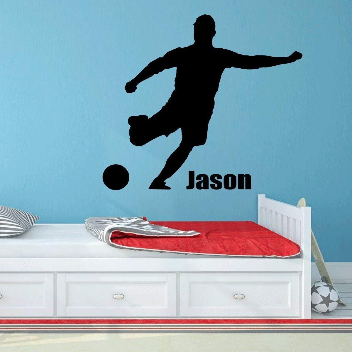 Soccer Player Wall Decal Personalized Sports Vinyl Sticker | Etsy
