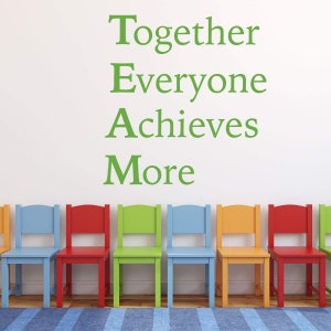 TEAM Motivational Decals - Vinyl Wall Decor for Sports, Classroom ...