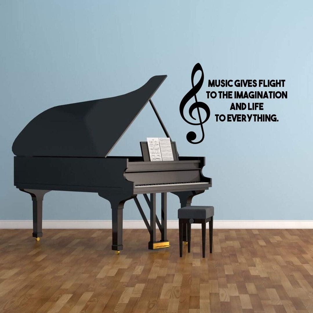 Music Room Decor - Treble Clef Symbol and Inspiring Quote Vinyl Wall ...