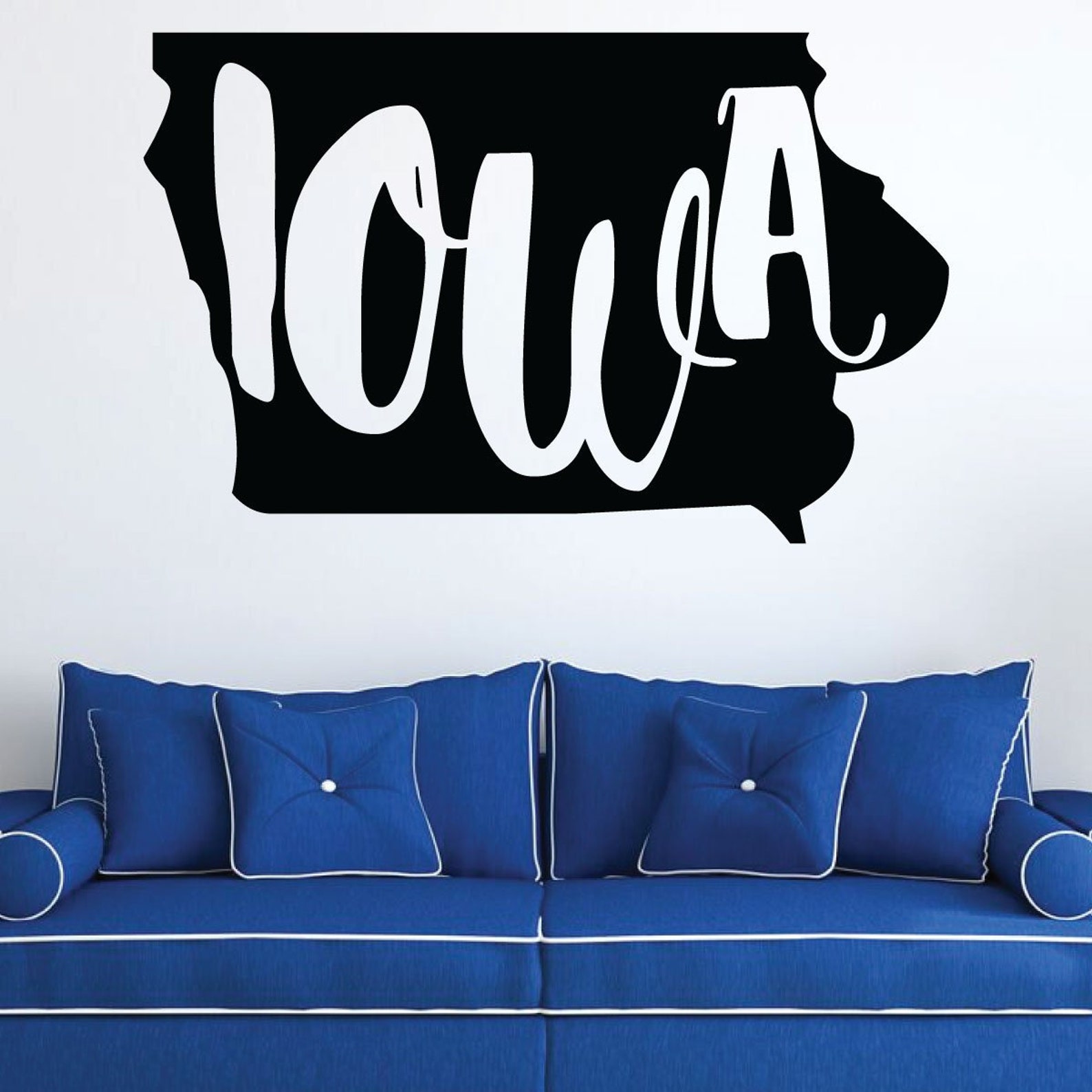 Iowa Wall Decal State Silhouette Vinyl Art for Home Decor | Etsy
