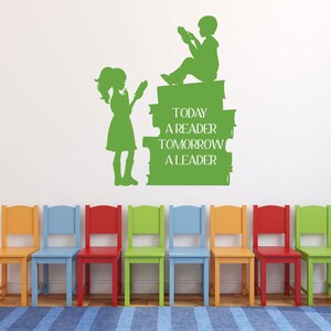 Reading Wall Decal, Book Vinyl Decal, Library Wall Decor, Library ...