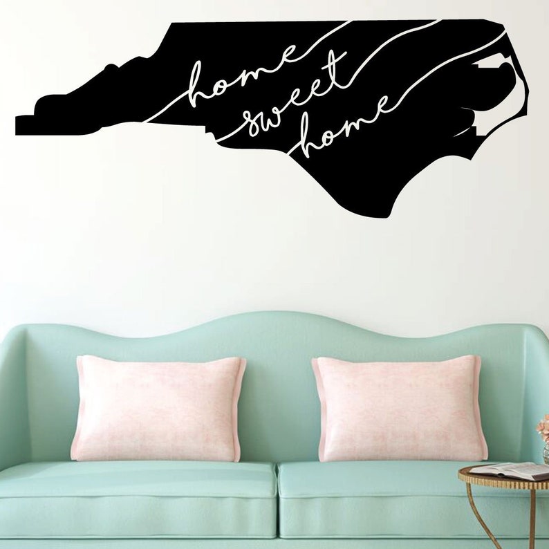 North Carolina Wall Decor - Sweet Home - State Silhouette Vinyl Sticker ...