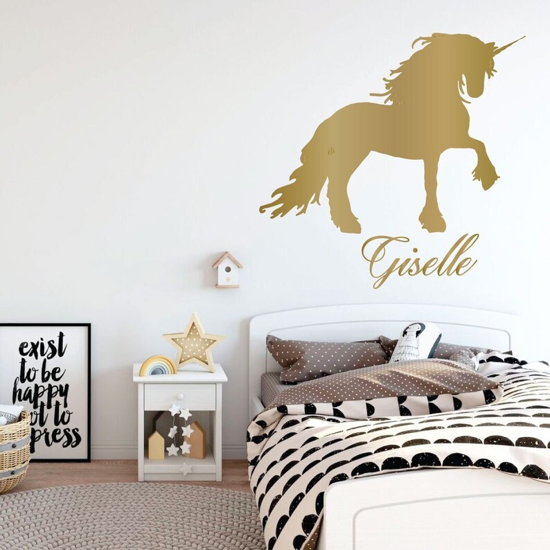 Unicorn Wall Decor Majestic Vinyl Decal Personalized for - Etsy