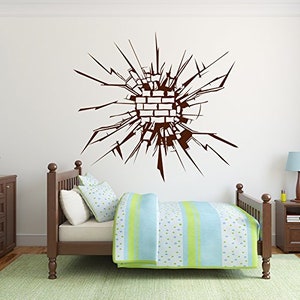 Wall Design Vinyl Sticker Decal Shattered Broken Bricks - Etsy