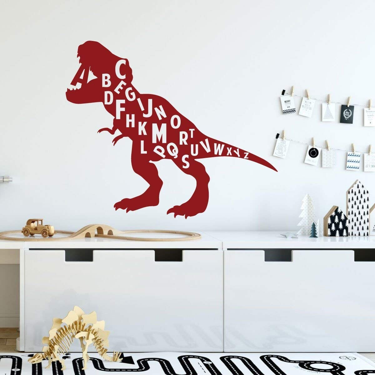 Wall Decal for Children Alphabet Letters With Dinosaur T-REX - Etsy