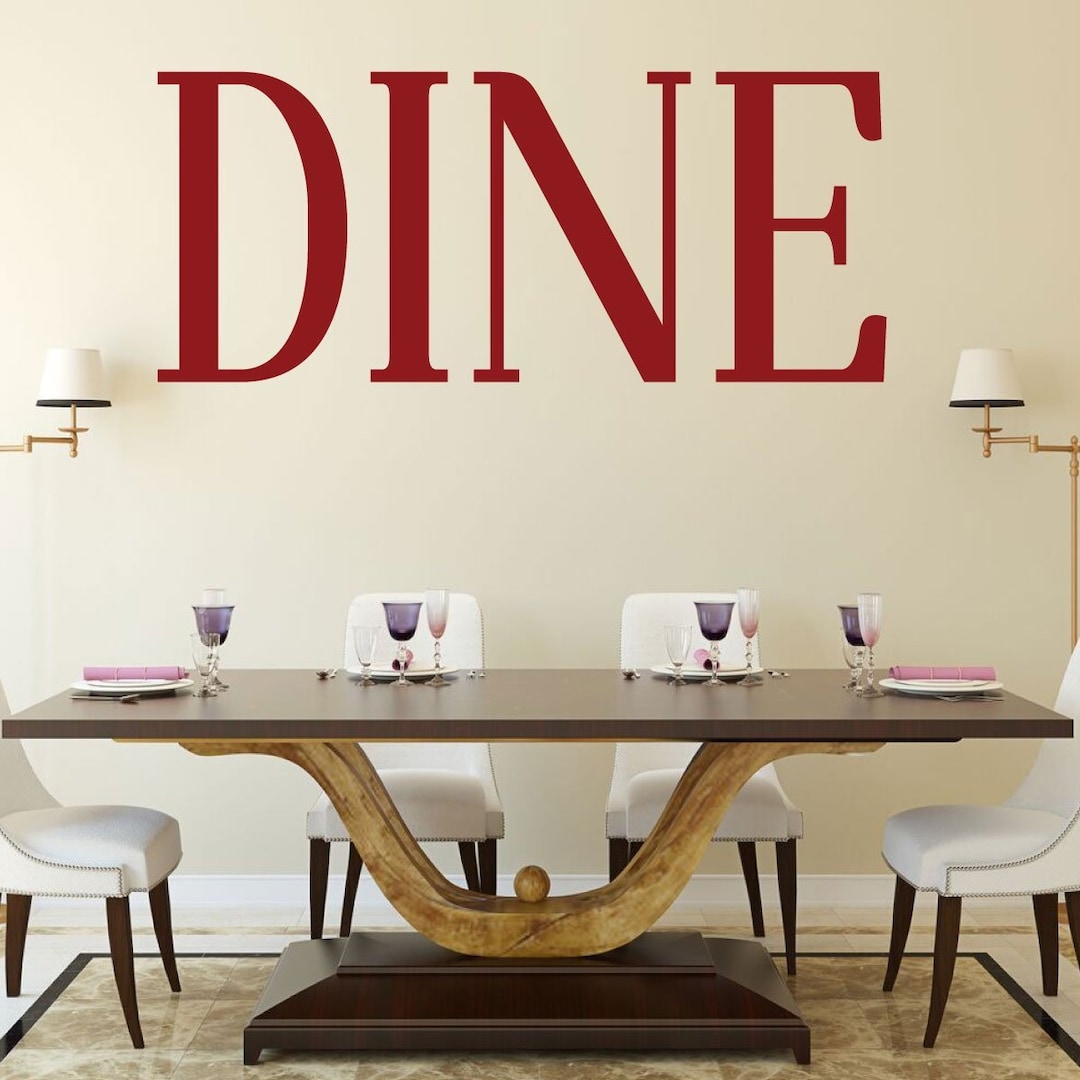 Restaurant Wall Decor Vinyl Design - DINE Lettering for Cafeteria ...