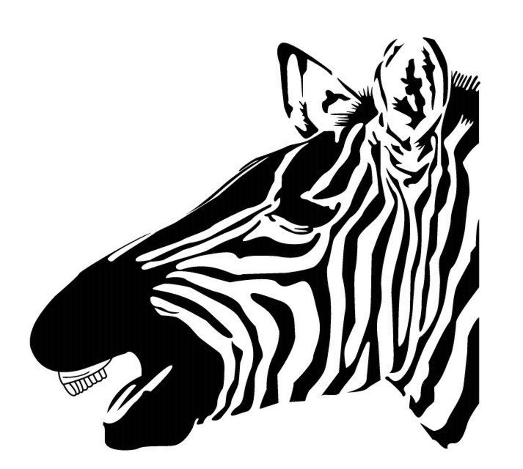Zebra Head Vinyl Wall Decal, African Safari Decor - Etsy