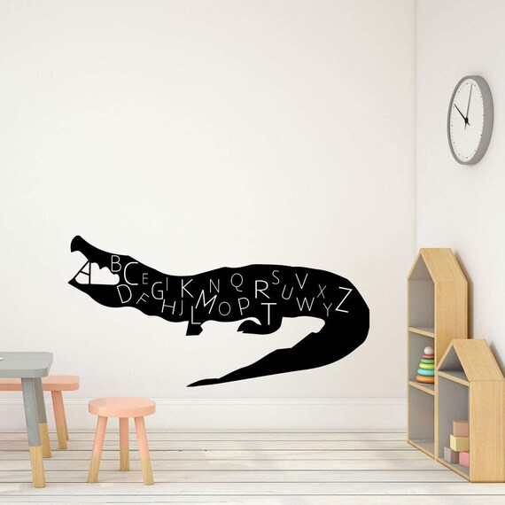 Wall Decal for Children Alphabet Letters With Alligator - Etsy