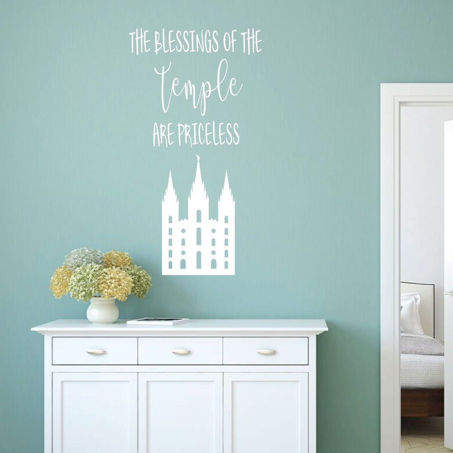 LDS Temple Wall Decal Salt Lake City Art the Blessings of - Etsy