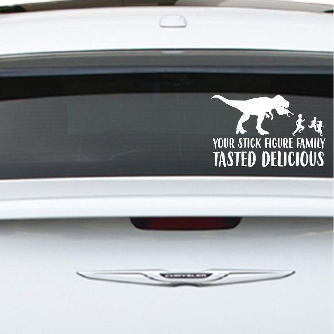 Dinosaur Eating Stick Figure Decal | Funny Car/wall Art - Etsy