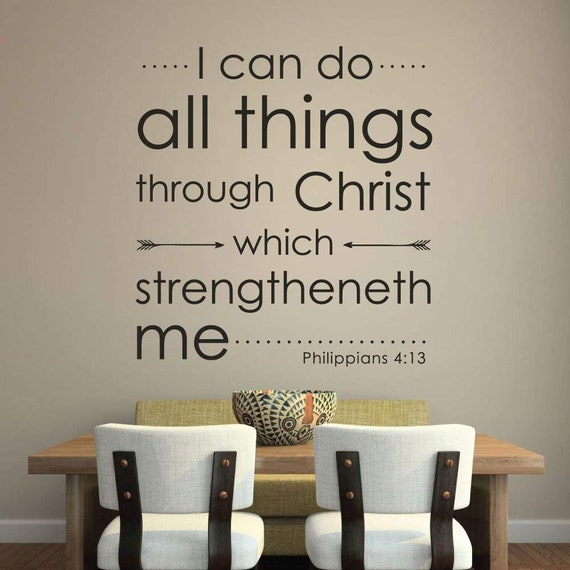 Philippians 4:13 Decal I Can Do All Things Through Christ | Etsy