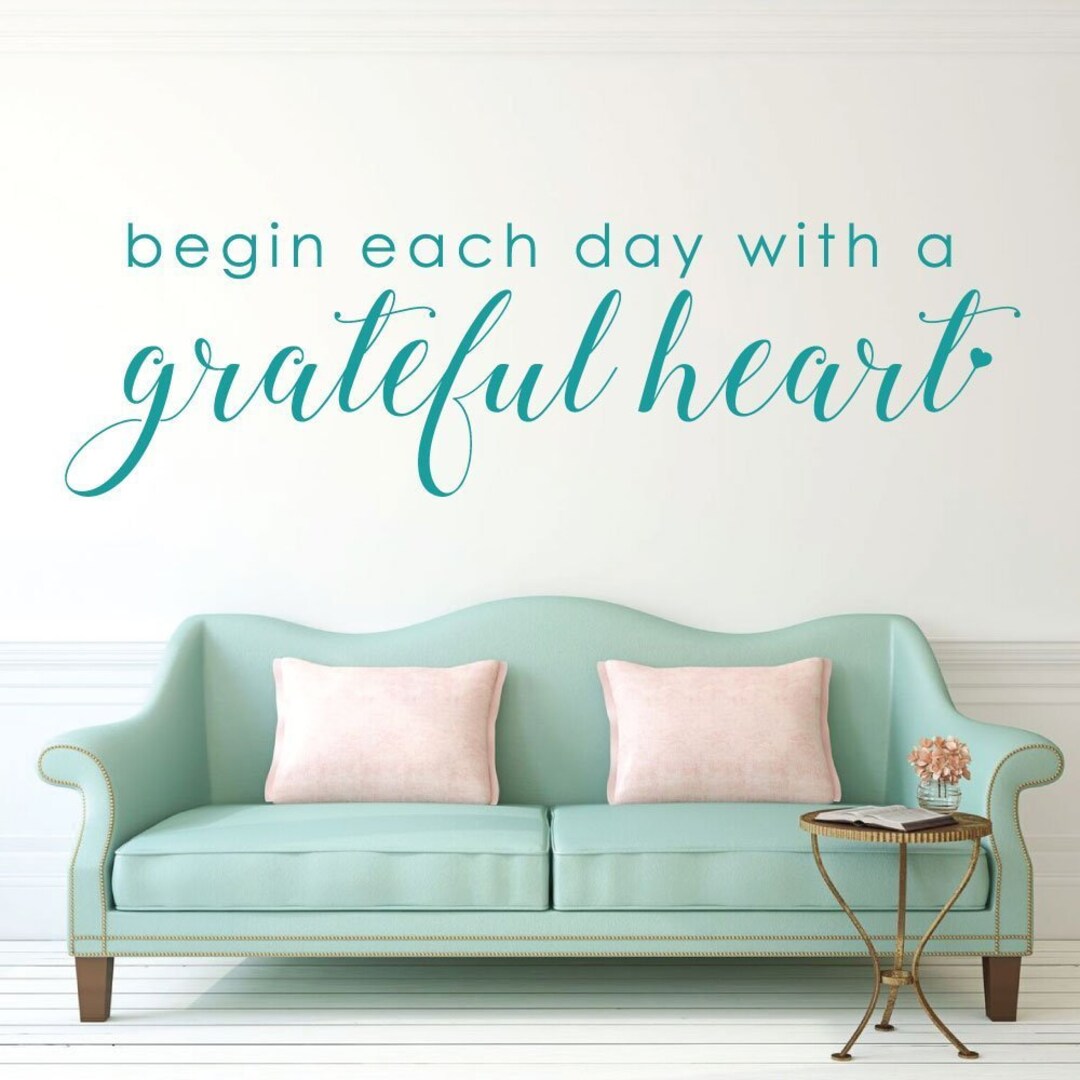 Gratitude Life Quote Wall Decal - Inspirational Vinyl Home Decor Saying ...