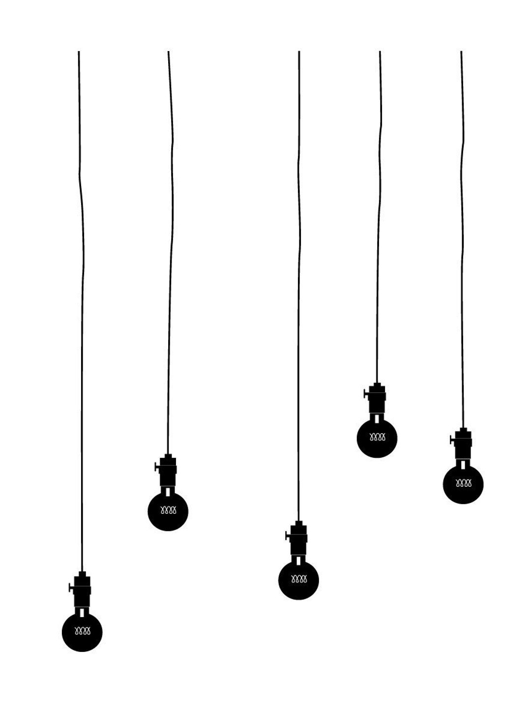 Custom Hanging Light Bulbs Design Vinyl Wall Decal, Modern Decor for ...