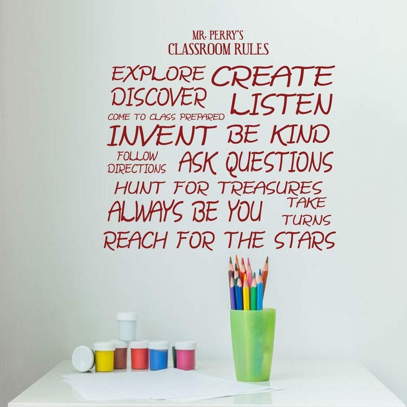 Personalized Classroom Rules Vinyl Wall Decal | Back to School Decor - Etsy