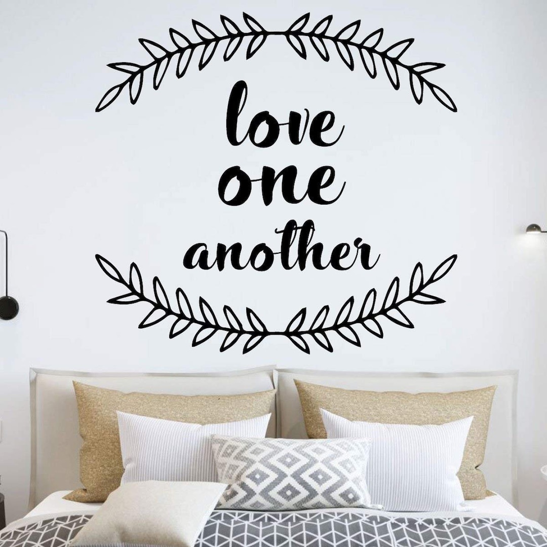 Love Wall Decal - Love One Another - Christian Vinyl Decor for Home or ...