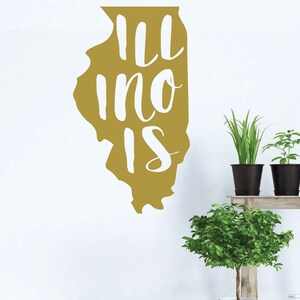 Illinois Wall Decal - State Silhouette Vinyl Art for Home Decor, Living ...