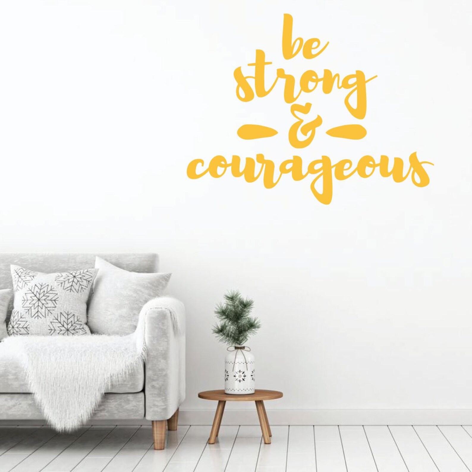 Motivational Wall Decal - Be Strong & Courageous - Inspirational Vinyl ...