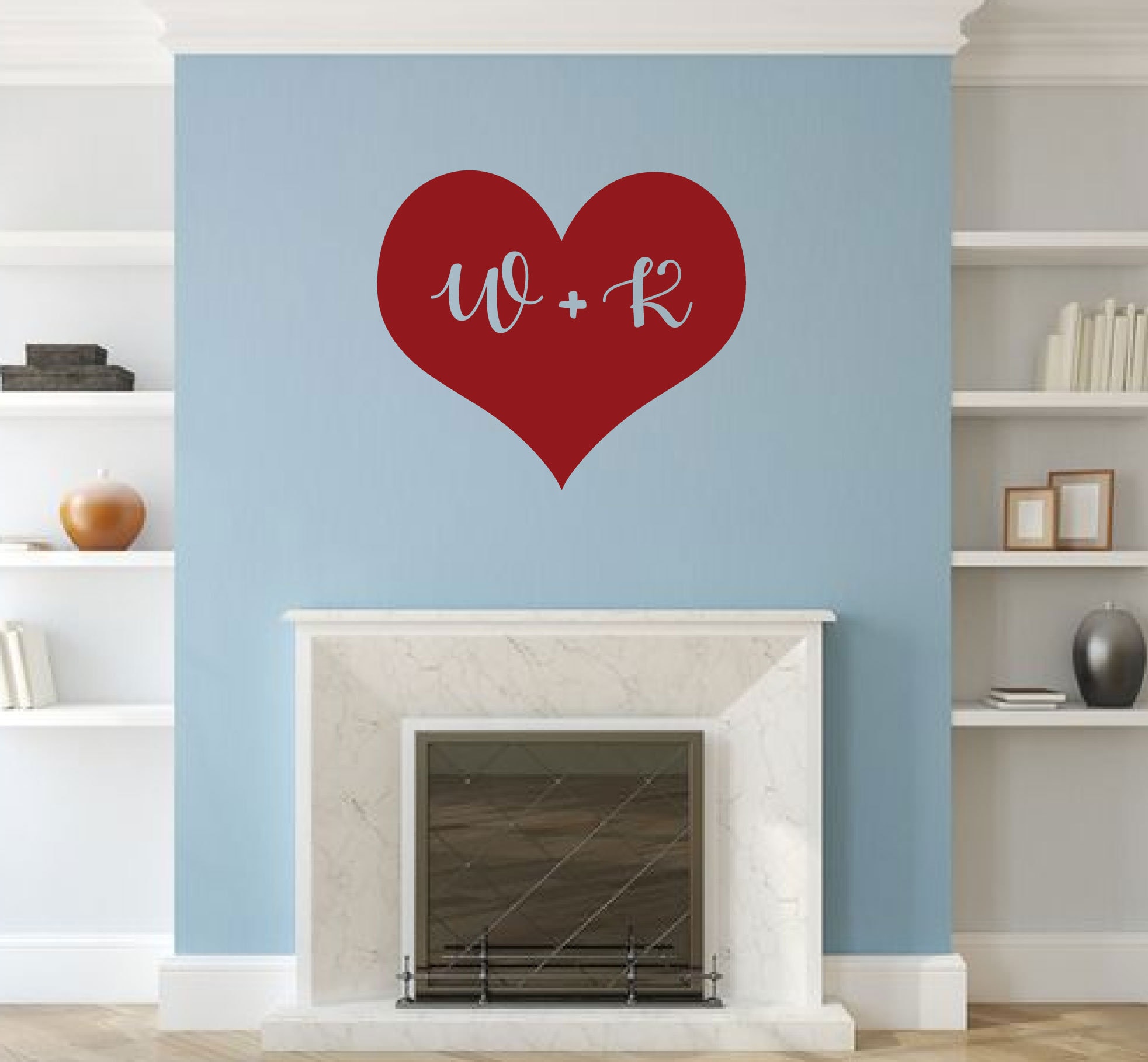 Personalized Heart Wall Decal Custom Vinyl Sticker for Home | Etsy
