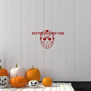 Resting Slasher Face Vinyl Decal – Spooky Halloween Decor - Etsy