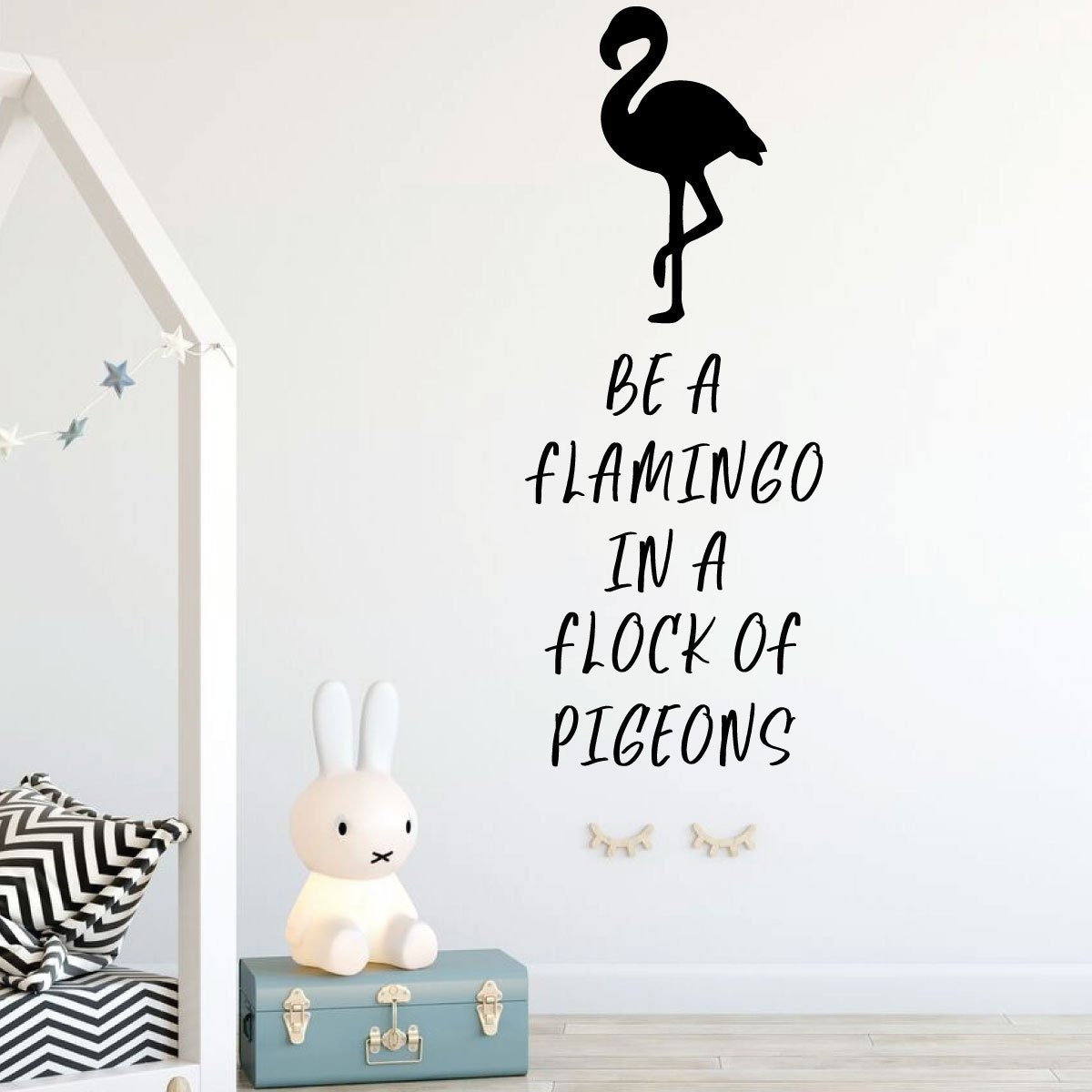 Girls Room Wall Decal - Be A Flamingo - Vinyl Art Home Decoration for ...