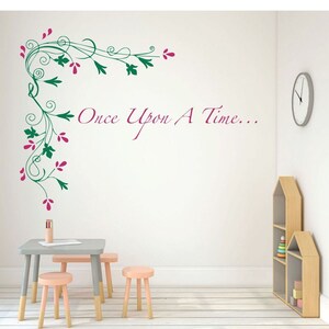 Once Upon A Time Wall Decal - Flower Vinyl Mural Decor for Girls ...