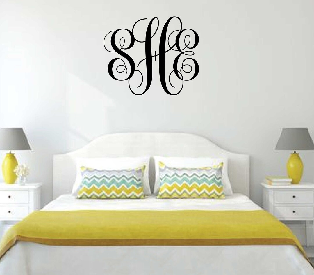 Monogram Vinyl Sticker, Monogram Vinyl Decal, Personalized Monogram ...