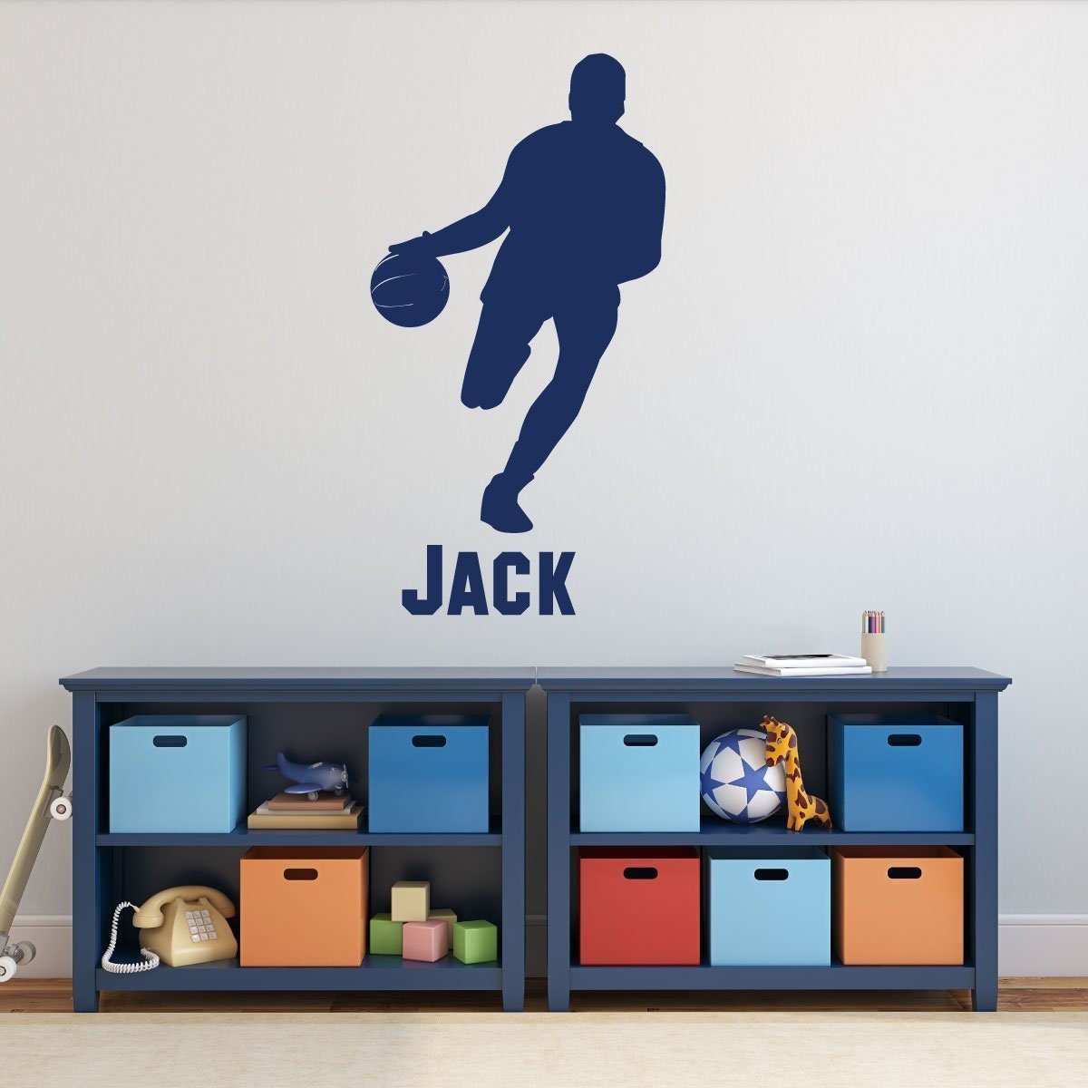 Basketball Player Vinyl Wall Decal With Custom Personalized | Etsy