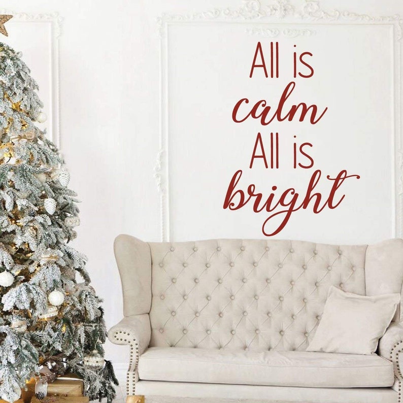 Christmas Wall Decal Decor All is Calm All is Bright - Etsy