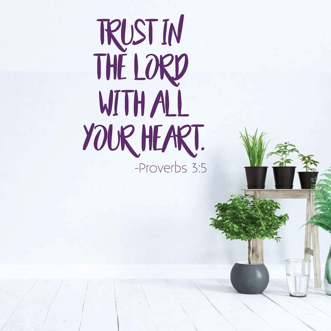 Christian Wall Decal - Trust in the Lord - Vinyl Scripture and ...