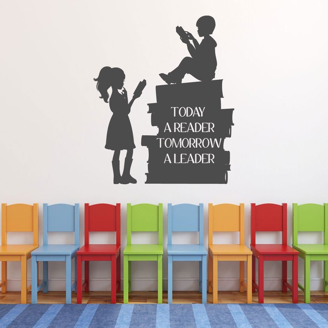 Read Vinyl Wall Decal -"today a Reader, Tomorrow a Leader" - Girl and ...
