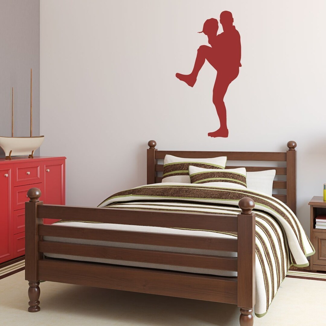 Baseball Wall Decal - Vinyl Pitcher Decoration for Boys Theme Room or ...