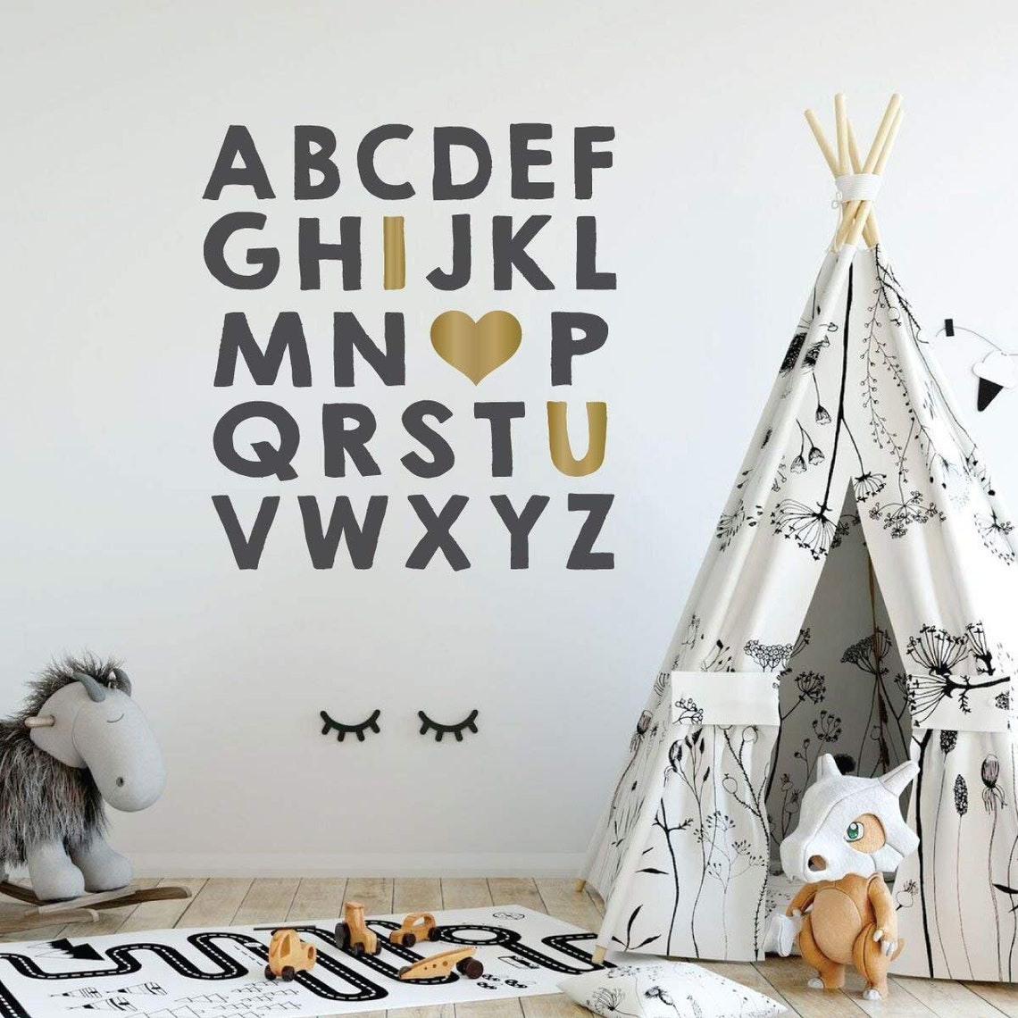 Nursery Wall Decal Alphabet Letters I Love You Vinyl Decor - Etsy