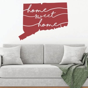 Connecticut Wall Decal - State Silhouette Vinyl Art for Home Decor ...