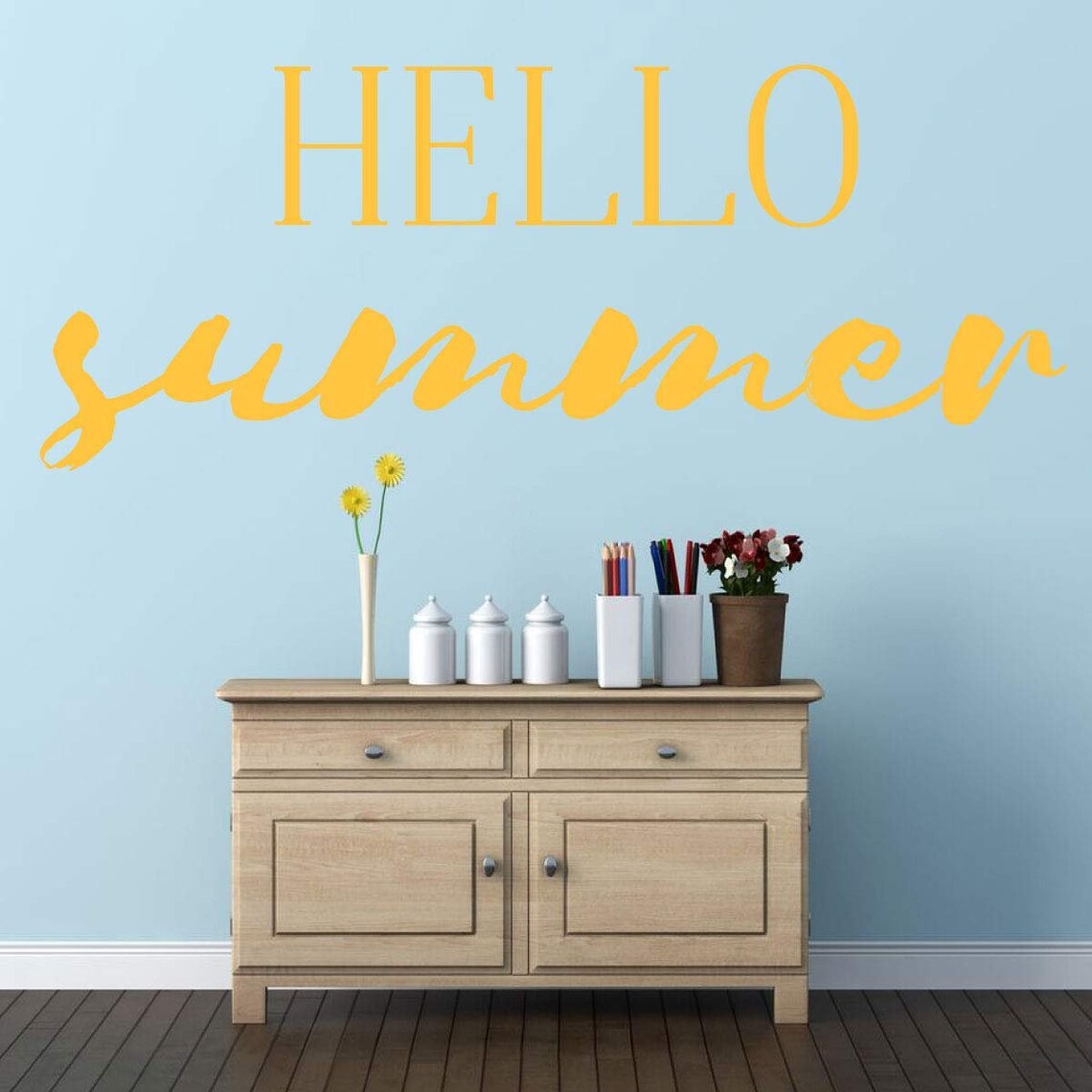 Hello Summer Wall Decal Summer Season Vinyl Home Decor - Etsy