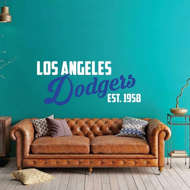 LA Dodgers Wall Decal – Baseball Team Decor, Man Cave Art - Etsy