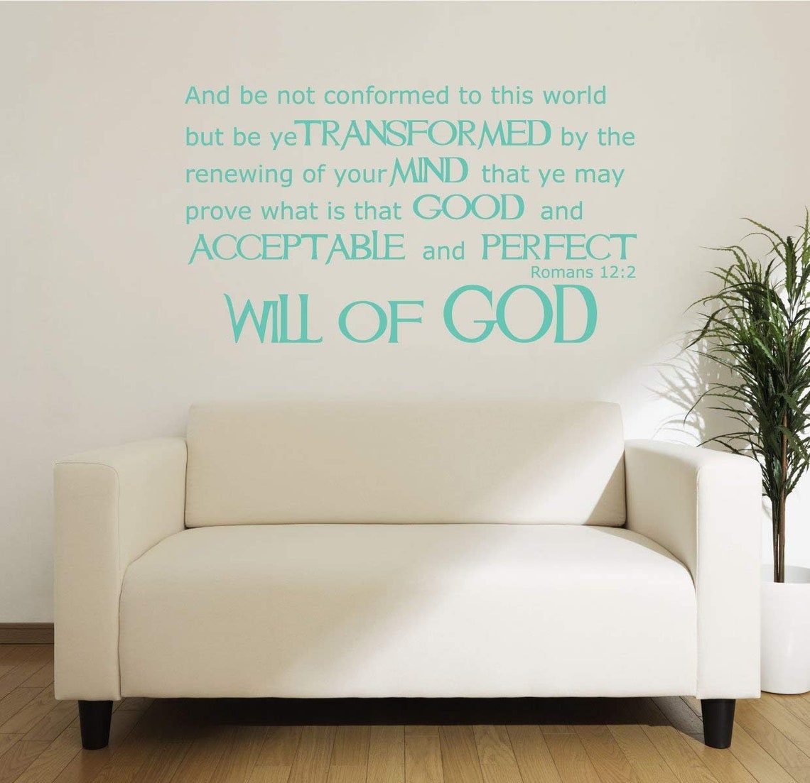 Romans 12:2 Wall Decal - Bible Verse Wall Art - Christian Home Decor - Etsy