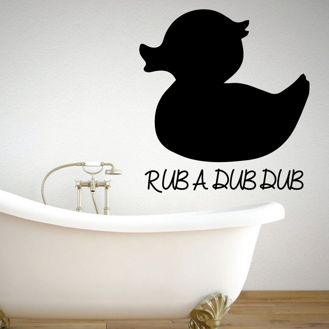 Bath Wall Decal for Children's Bathroom - Rub A Dub Duck - Removable ...