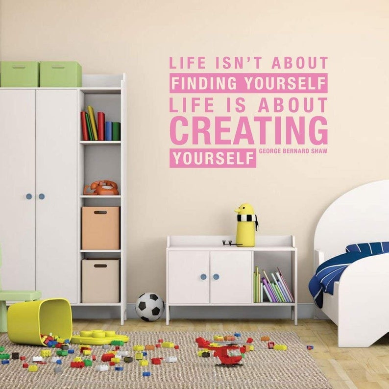 Motivational Wall Decal Life is About Creating Yourself - Etsy