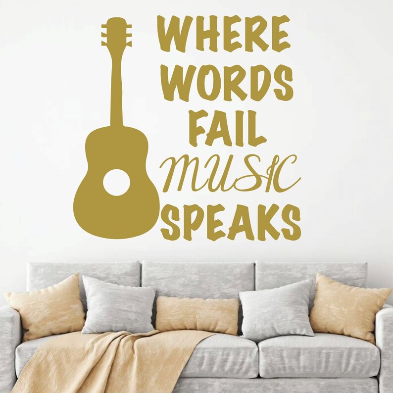 Where Words Fail Music Speaks Wall Decal Musician Gifts for | Etsy
