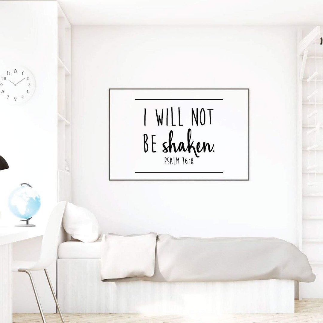 Christian Wall Decal Psalms - I Will Not Be Shaken - Vinyl Scripture ...